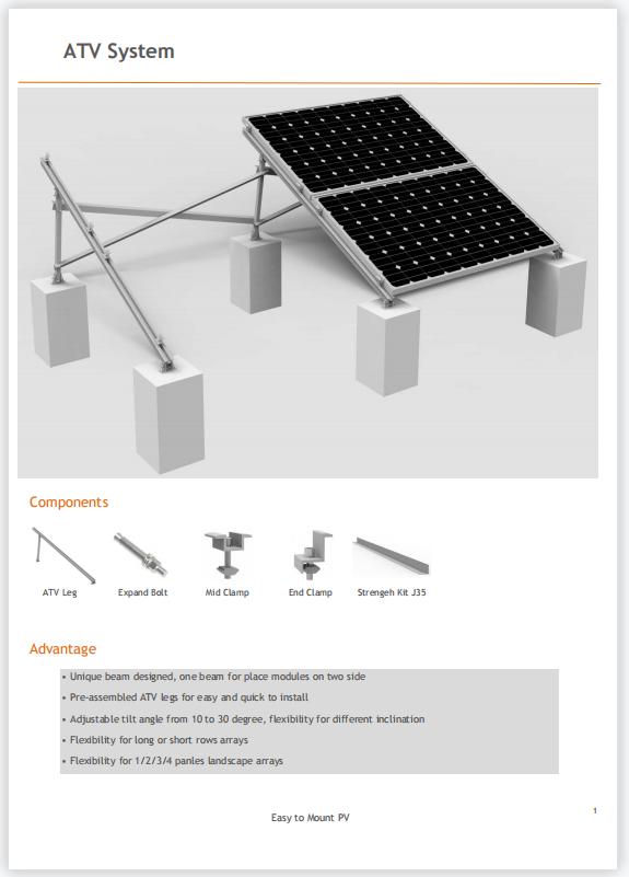 ATV solar mounting system is triangle system for landscape solar ...