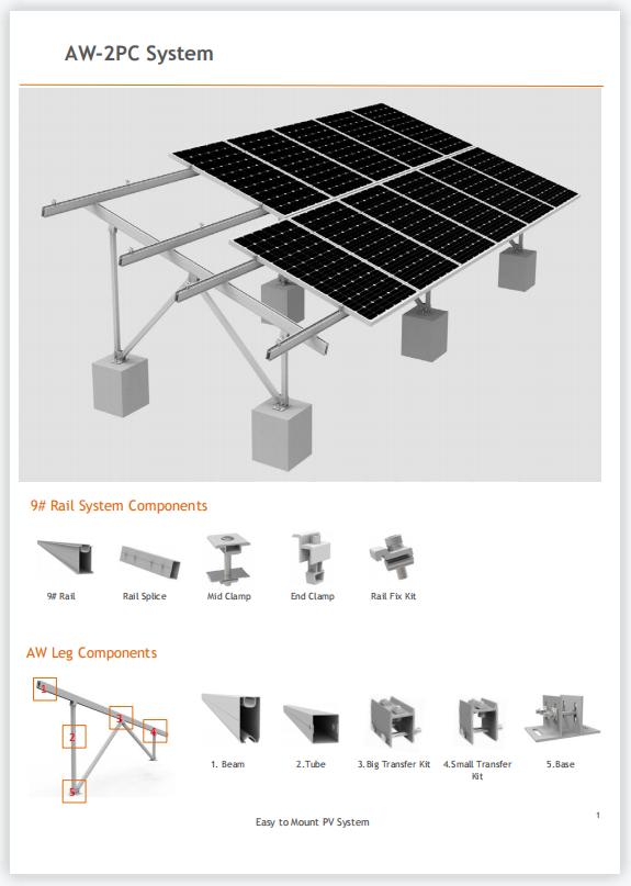 AW ground solar mounting system is robust facility system for PV ...